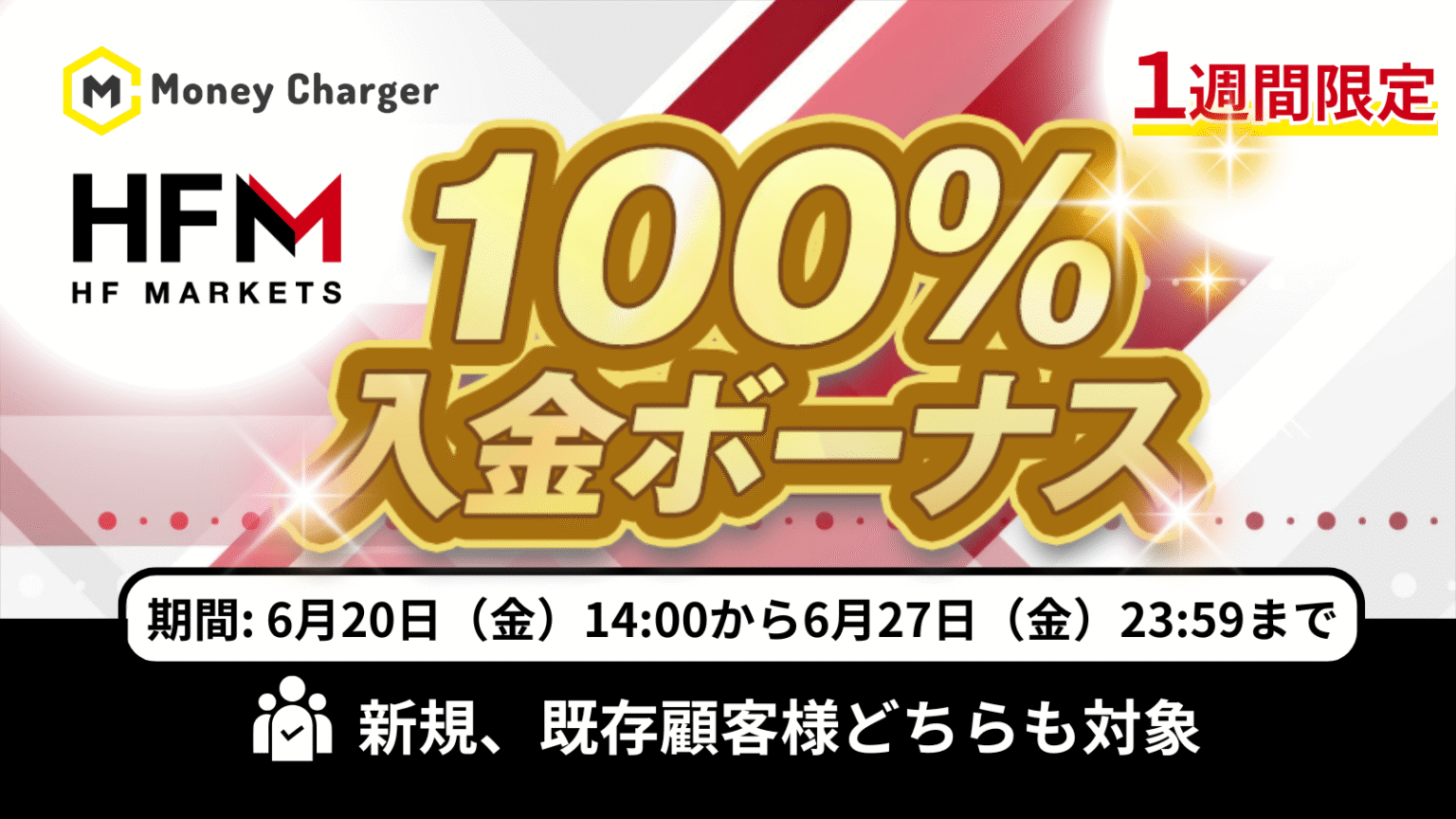 【HFM】100%ボーナスキャンペーン - マネチャ（Money Charger） 海外FXキャッシュバックサイト